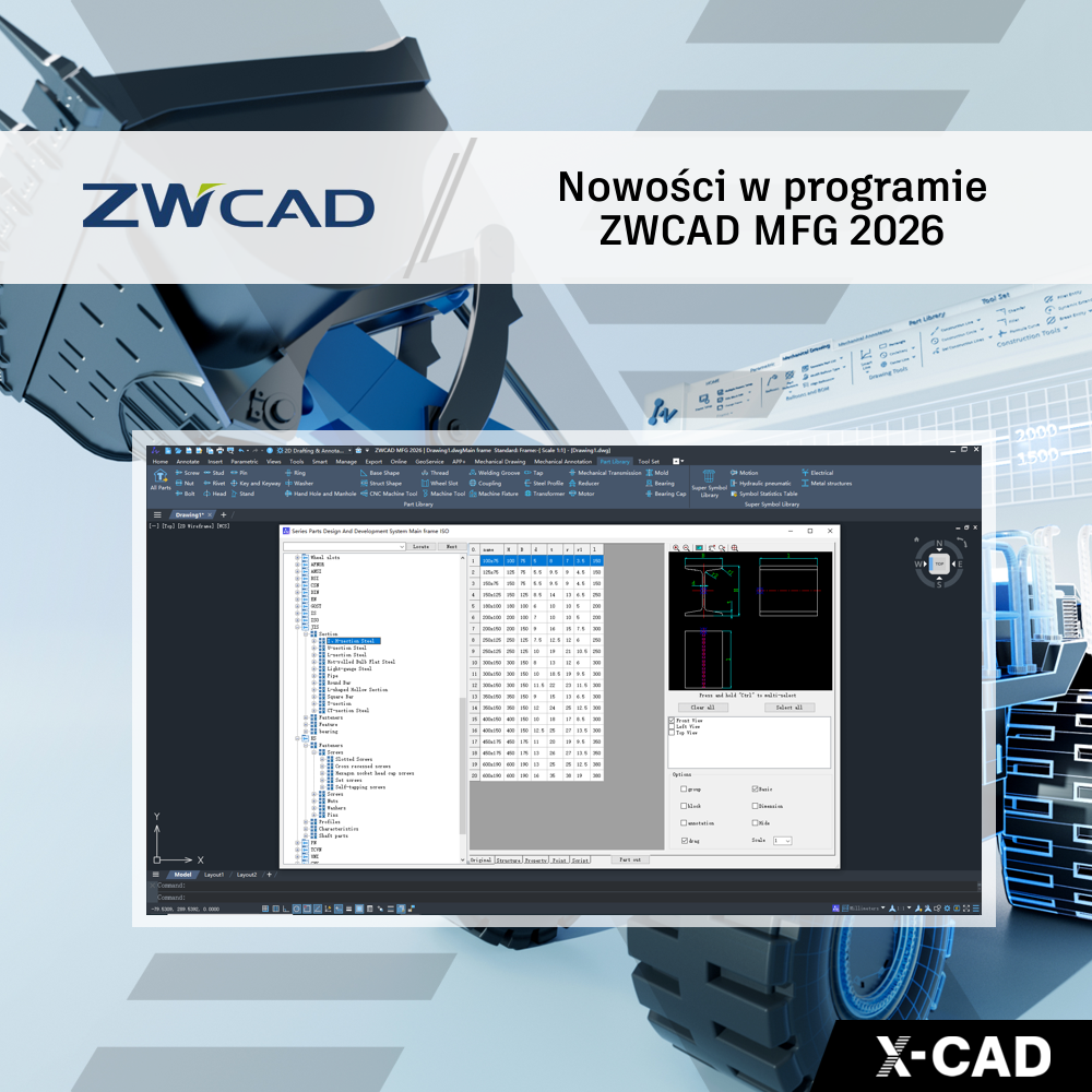 Nowości w programie ZWCAD MFG 2026